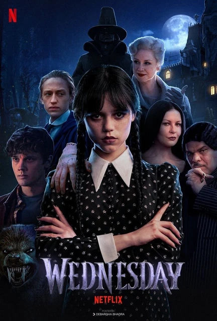 WEDNESDAY ADDAMS JENNA ortega Addams Family/Tim Burton Netflix A4 ...