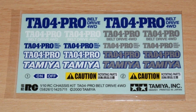 TAMIYA 58261 TA-04 Pro Chassis Kit/TA04, 9495348/19495348 Decals/Stickers, NIP £7.99 - PicClick UK