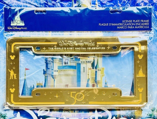 NWT 2022 WALT Disney World 50th Anniversary Gold Metal License Plate ...