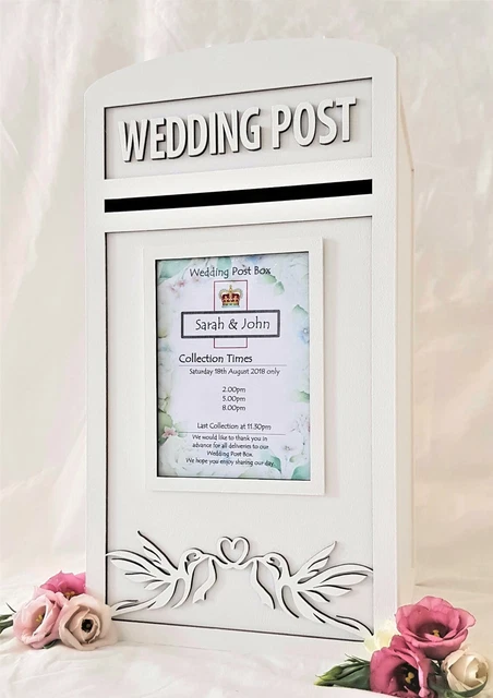 PERSONALISED WEDDING CARD Post Box - Lockable Card Postbox - Wedding ...
