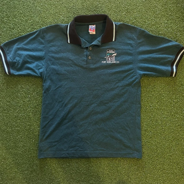 VINTAGE PORT ADELAIDE Power Vivid AFL Football Teal Media Polo Shirt ...