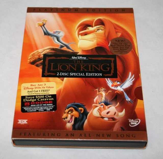 WALT DISNEY PICTURES Presents The Lion King DVD 2-Disc Special Platinum Edition $21.70 - PicClick AU