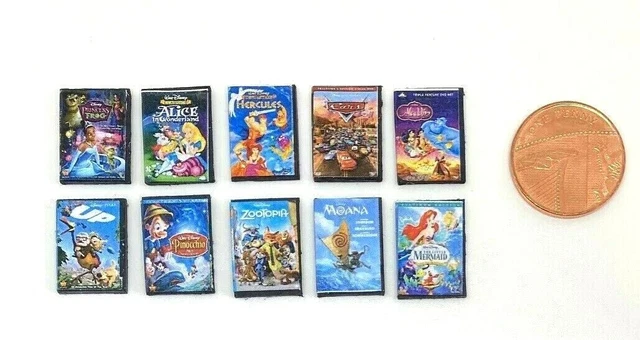 DOLLS HOUSE MINIATURE 10 Walt Disney DVD's SET 2 (DD475) Additional ...