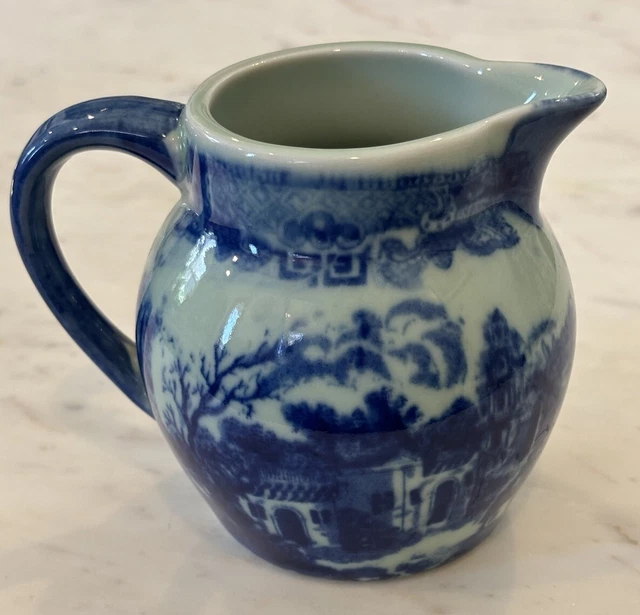 VICTORIA WARE IRONSTONE Art Pottery Small Pitcher Flow Blue/white ...