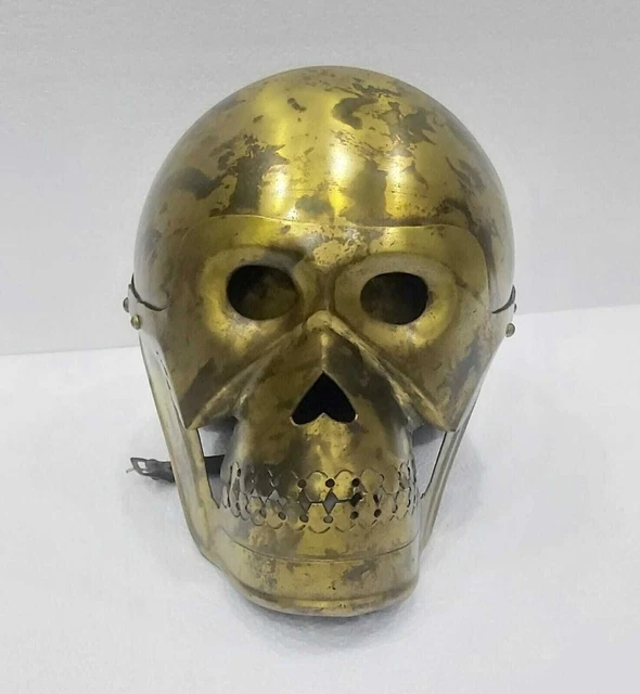 MEDIEVAL SKELETON SKULL Helmet Full-Face Armor Replica Knight Metal ...