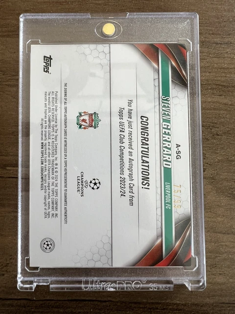 TOPPS COMPETIZIONI UEFA per club Steven Gerrard Auto ghiaccio blu #99 ...