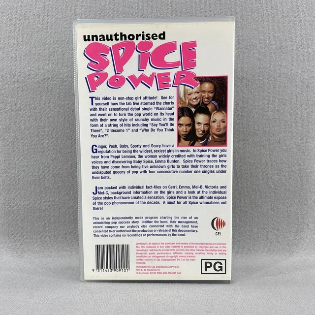 SPICE GIRLS SPICE Power Unauthorised VHS Video Tape Music CEL Vintage ...