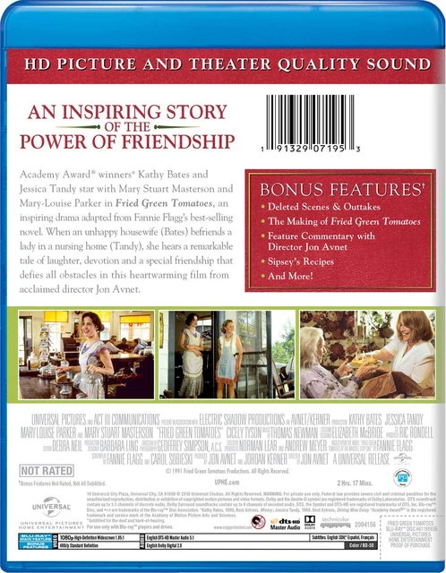 FRIED GREEN TOMATOES - Extended Version (Blu-ray) Kathy Bates Jessica ...