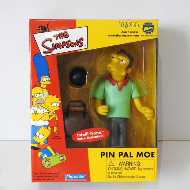 THE SIMPSONS 2001 Pin Pal Moe WOS Playmates Figure Boxed £34.99 ...