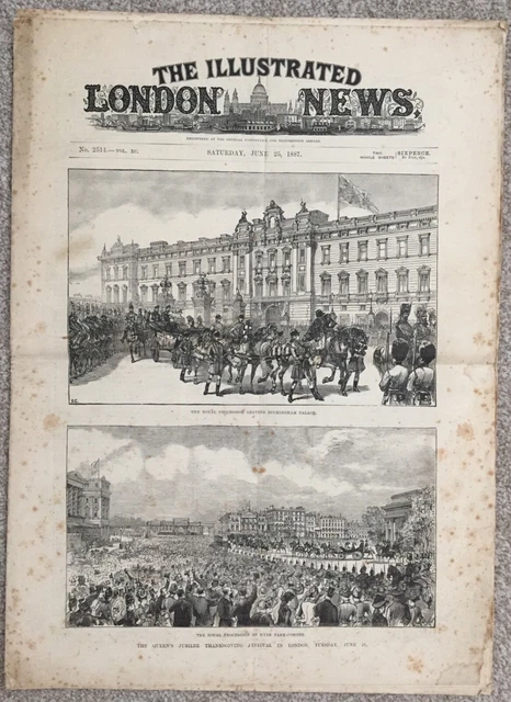 ORIGINAL QUEEN VICTORIA GOLDEN JUBILEE ILLUSTRATED LONDON NEWS ...