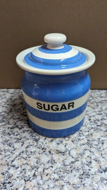 VINTAGE CLOVERLEAF T.G. Green Cornishware Pottery Sugar Jar £15.00 ...