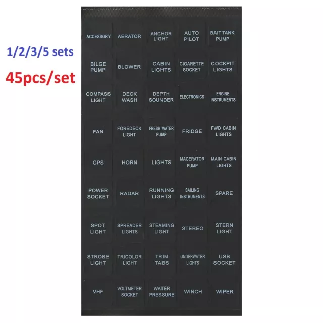 45X INSTRUMENT BOARD Fuse Box Decal Switch Labels Panel Sticker For 12v ...