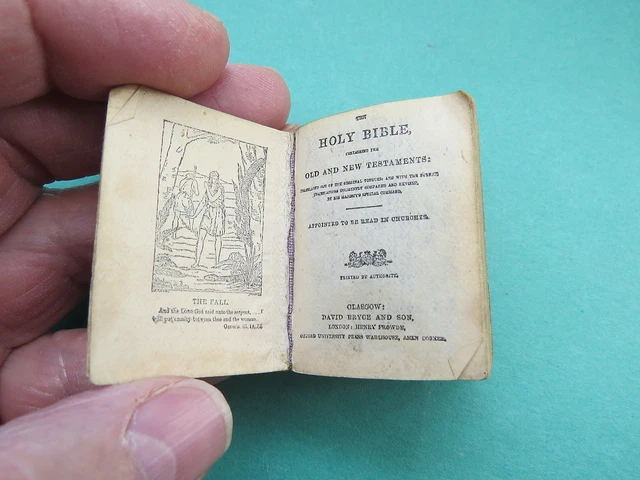ANTIQUE MINIATURE HOLY Bible David Bryce Glasgow 1901 £24.99 - PicClick UK