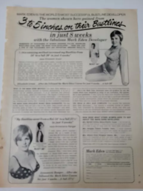 1971 Mark Eden Womens Bust Developer Increase Bustline Bikini Vintage