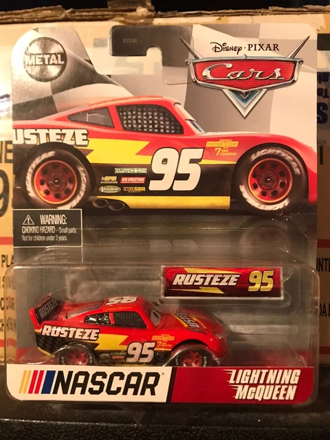 DISNEY PIXAR CARS Nascar Lightning Mcqueen Red Rims Mattel 1.55 Scale ...
