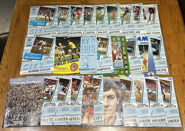 MANCHESTER CITY 1984/85 FULL SET OF HOME PROGRAMMES x27 *PLUS AWAY ...