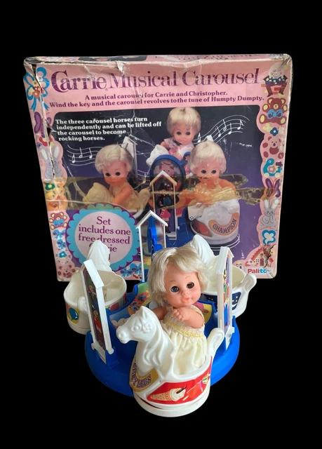 CARRIE AND CHRISTOPHER Doll Palitoy Musical Carousel Working Boxed With ...