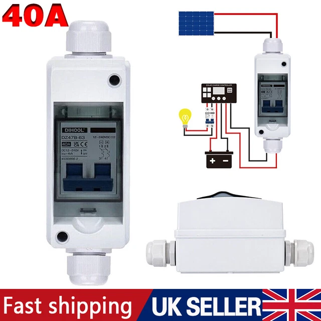 12V-240V 40A WATERPROOF Enclosure Solar Battery Isolator PV ...
