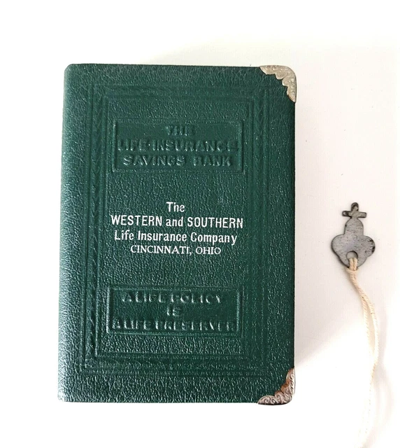 BOOK SHAPED PIGGY Bank (With Key) from The Life Insurance Savings Bank ...