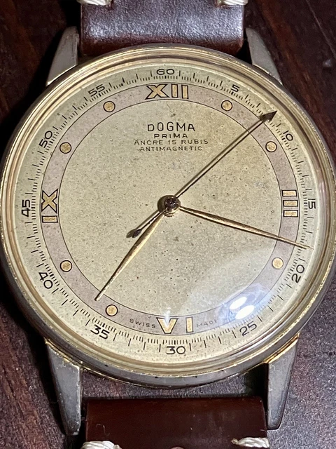 RELOJ DOGMA PRIMA. Vintage años 50. Raro segundero central. Repasado ...