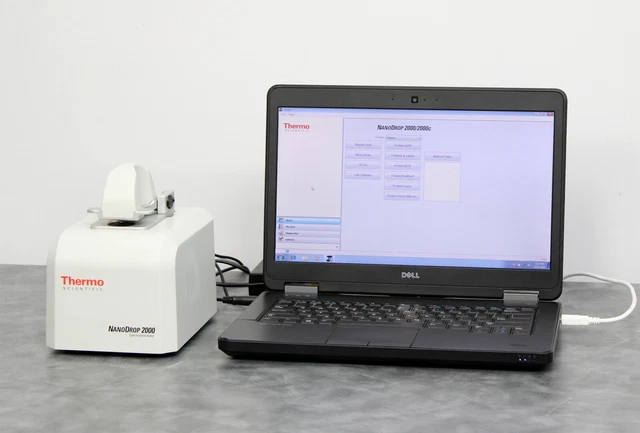 THERMO SCIENTIFIC NANODROP 2000 UV-Vis Spectrophotometer w/ Laptop and ...