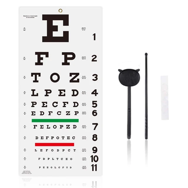 EYE CHART EYE Exam Chart Plastic Low Vision Eye Charts Wall Chart with ...