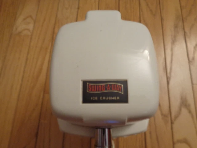 VINTAGE SWING-A-WAY TABLE Ice Crusher Manual Hand Crank Resin White ...