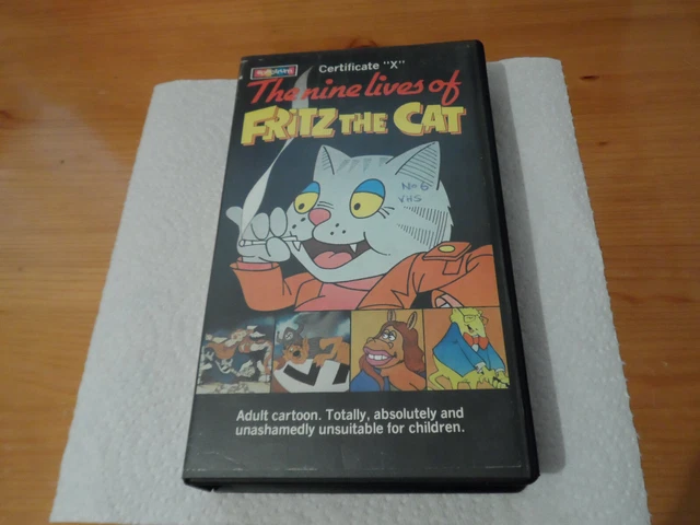 THE NINE LIVES Of Fritz The Cat VHS Video 1974 Spectrum Certifitcate X ...