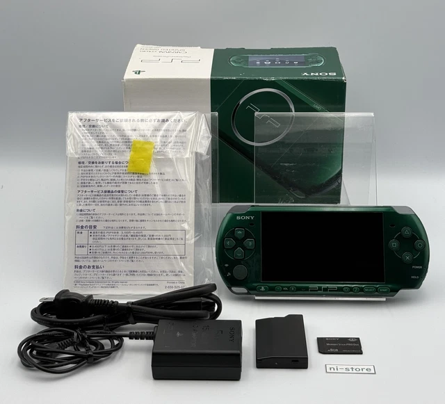 SONY PSP-3000 CONSOLE Green Rare Color in Box Region free w/8GB - Very ...