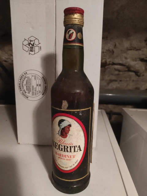 ANCIENNE BOUTEILLE DE Rhum Bardinet NEGRITA, 44°. Neuve, Jamais Ouverte ...
