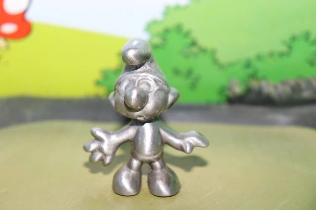 THE SMURFS PEWTER Brainy Smurf Vintage Very Rare Display Glasses Smart ...