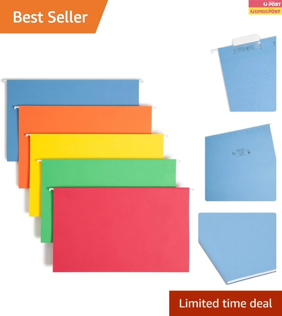 COLOR-CODED HANGING FILE Folders with Adjustable Tabs - Legal Size, 25 ...