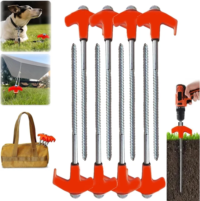 DURABILITÉ ET STABILITÉ ancrages au sol vis 8 piquets de tente matériaux robu EUR 21,01 ...