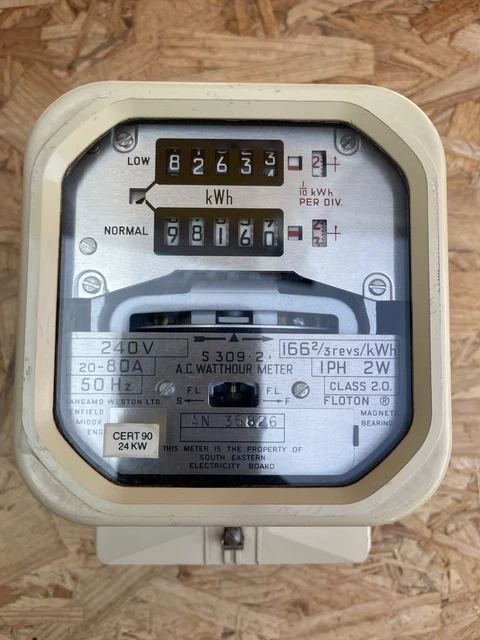 SINGLE PHASE ELECTROMETER Vintage electrometer Electricity meter £94.32 ...