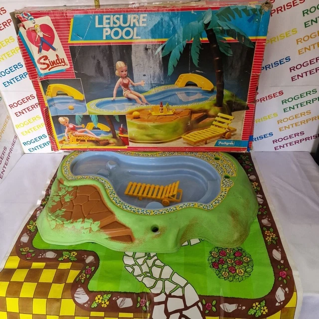 VINTAGE 80'S PEDIGREE Sindy Leisure Pool & Deckchair Original Box ...