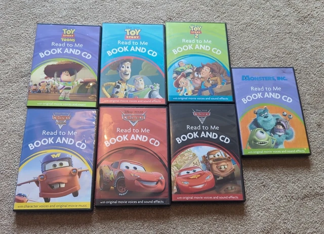 7 DISNEY PIXAR Read to Me Book CD Read along. Cars, Toy Story, Monsters ...