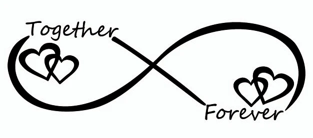 TOGETHER FOREVER INFINITY Vinyl Sticker Decal for Car Van Window Wall ...