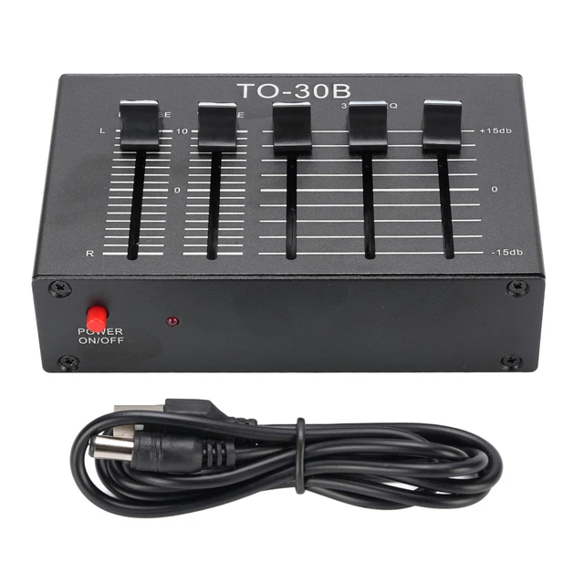 PHONO PREAMP EQ 2 Channel Digital Sound Equalizer 3 Band 12dB High Mid ...