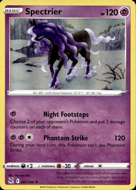 SPECTRIER 081/196 HOLO Rare SWSH11 : Pokémon Origine Perdue EUR 1,39 ...