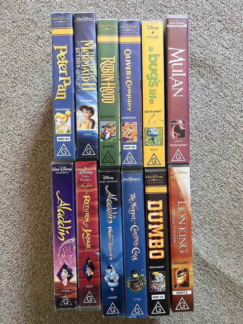 12 X VHS Video Bundle. Childrens, Disney, Classics, Aladdin, Muppets ...