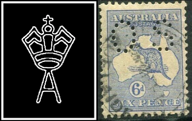 1915 AUSTRALIA 6D Blue 2nd Watermark Kangaroo Stamp Small OS Good To ...