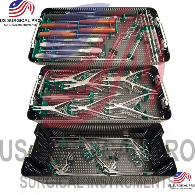 LUMBAR SPINE SURGERY Set with Sterilize Box Orthopedic Instruments ii ...