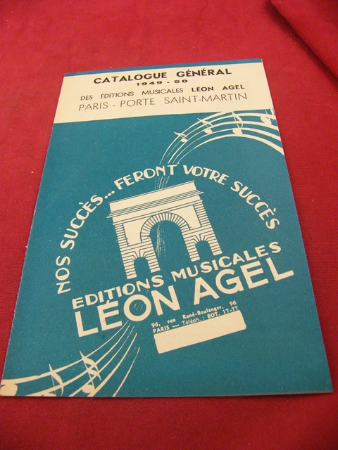 & SPARTITO CATALOGO Generale 1949 1950 Edizione Léon Agel Paris " EUR ...