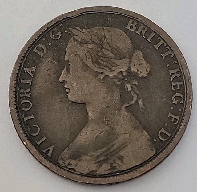 1860 QUEEN VICTORIA Victorian Bun Head Half Penny 1/2d coin £14.99 ...