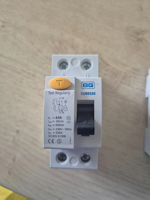BRITISH GENERAL 63 AMP 30mA DOUBLE POLE RCCB RCD TYPE AC CUR6330 BG £10 ...