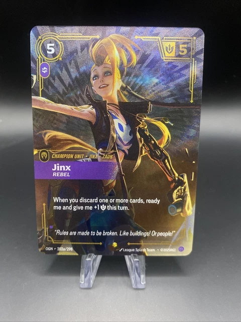 RIFTBOUND TCG ORIGINS Rebel Jinx #202a/298 Alt Art - League of Legends ...
