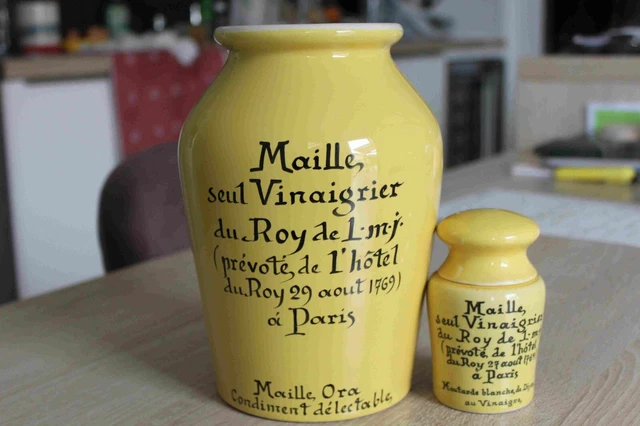 RARE ANCIEN TRES Grand Pot A Moutarde Publicitaire Maille 1747 Modele ...