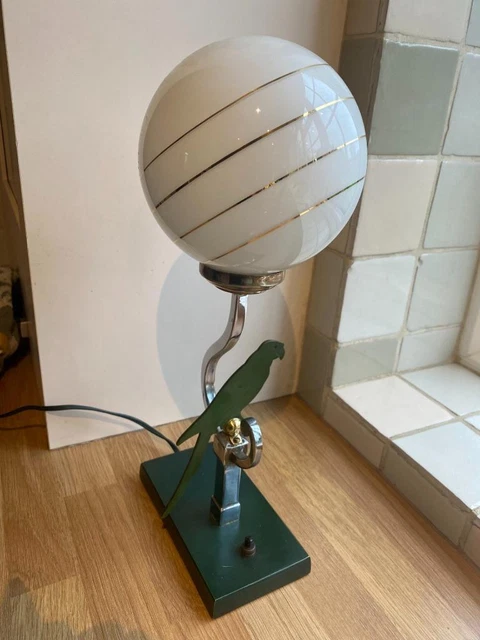 RARE VINTAGE ART Deco Chrome Parrot Table Lamp £65.00 - PicClick UK