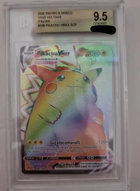 POKÉMON CARD PIKACHU Vmax Full Art Hyper Secret Rare - Voltaggio- Bgs 9 ...