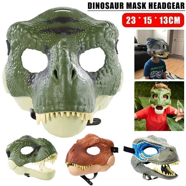 JURASSIC WORLD VELOCIRAPTOR BLUE Dinosaur Dino Moving Mask - Camp ...